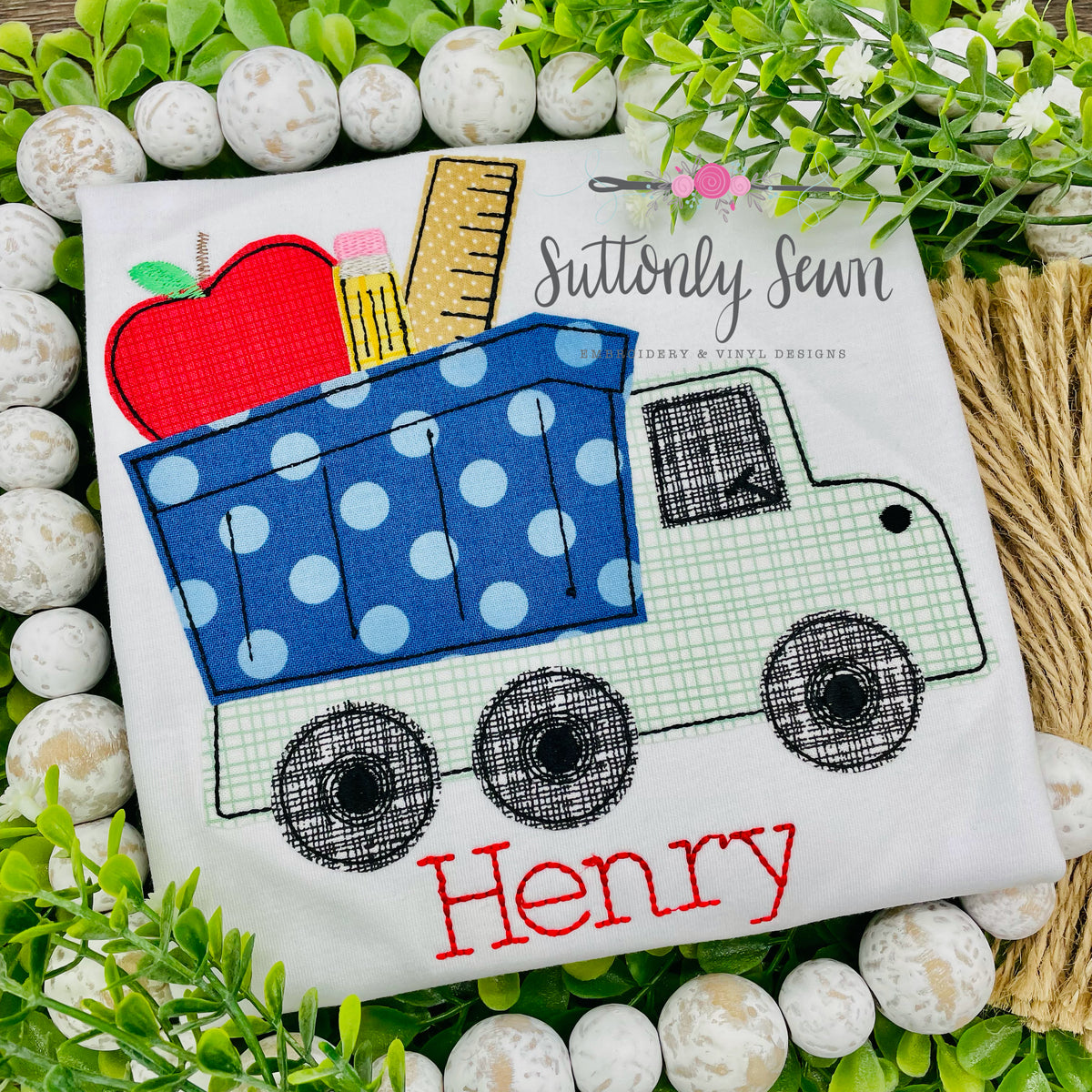 Back to school dump truck – Suttonly Sewn