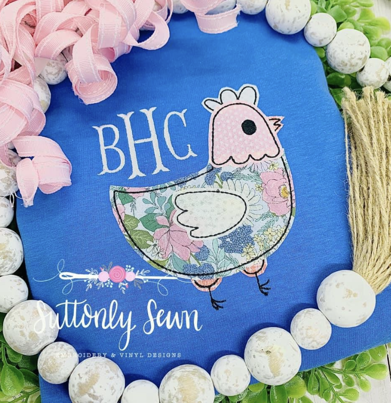 Chicken monogram – Suttonly Sewn